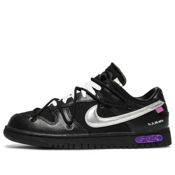 Nike X Off-white Dunk Low "lot 50 Of 50 - Black/silver
