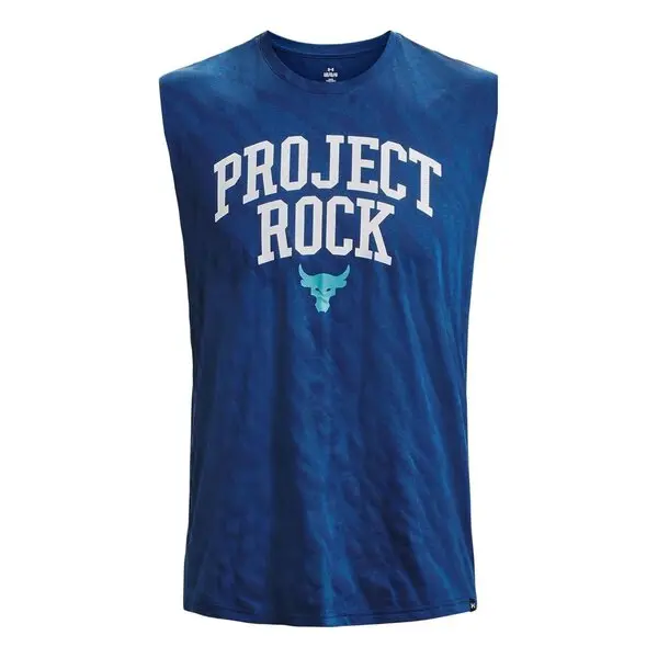 Under Armour Project Rock Sleeveless Tank - Blue/white