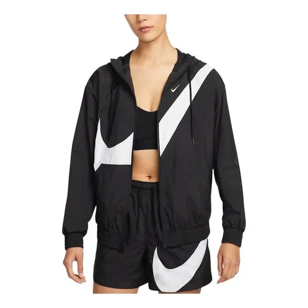 Nike Classic Loose Full Zip Logo Jacket - Black/white