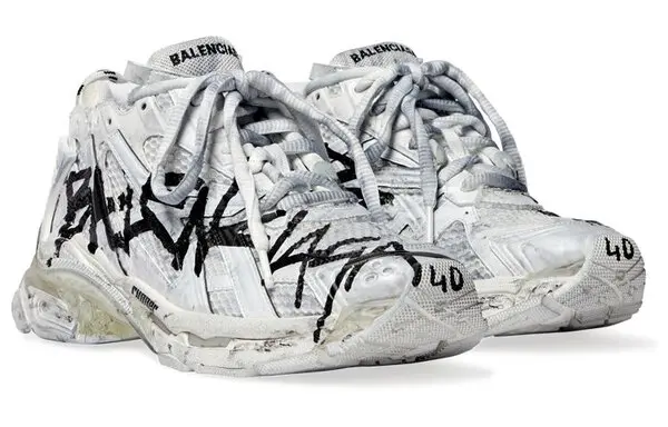 Balenciaga Runner Graffiti Sneakers - White