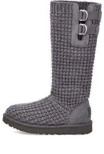 UGG Knit Tall Boots With Buckle Detail
