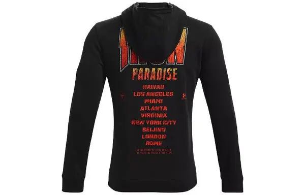 Under Armour Project Rock Alphabet Pattern Printing Zipper Hoodie - Black