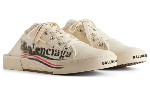 Balenciaga Mules - White/black/red