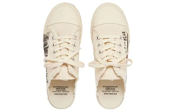 Balenciaga Mules - White/black/red