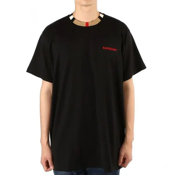 Burberry Detail Collar Short Sleeve - Black