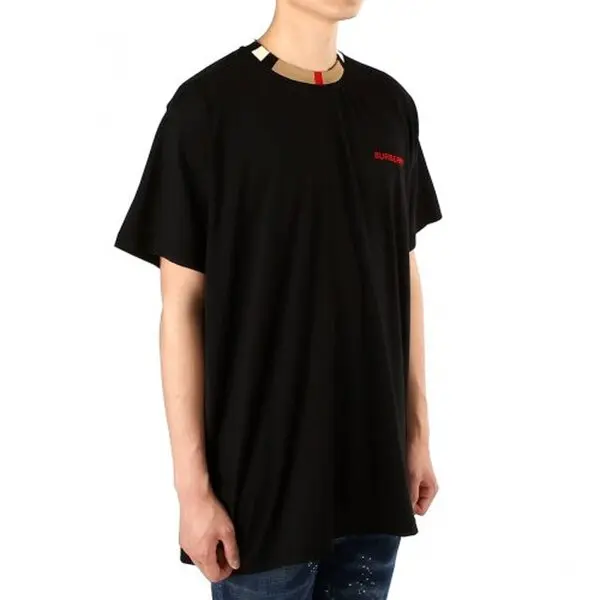Burberry Detail Collar Short Sleeve - Black
