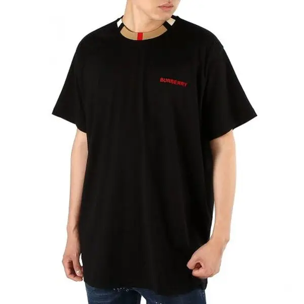 Burberry Detail Collar Short Sleeve - Black