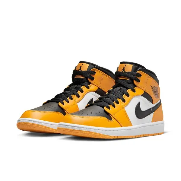JORDAN 1 Mid "reverse Yellow Toe" Sneakers - White/black/yellow