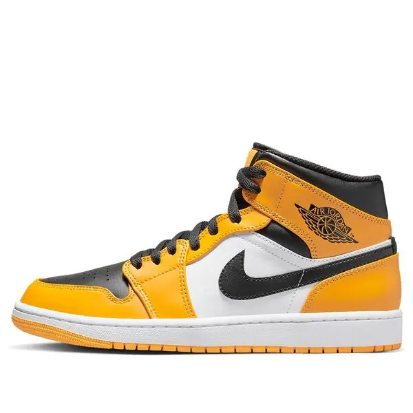 JORDAN 1 Mid "reverse Yellow Toe" Sneakers - White/black/yellow