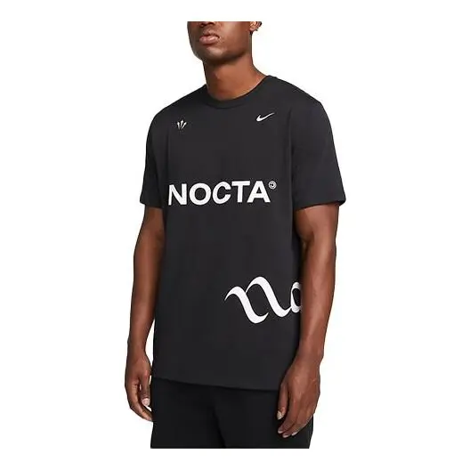 Nike Alphabet Logo Printing Round Neck Short Sleeve T-shirt - Black