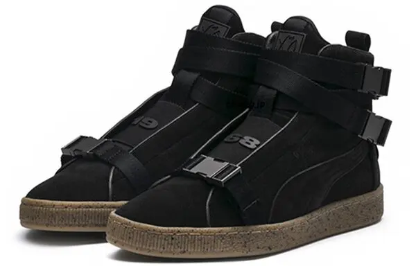 PUMA Suede Classic High Top Buckled Sneakers - Black