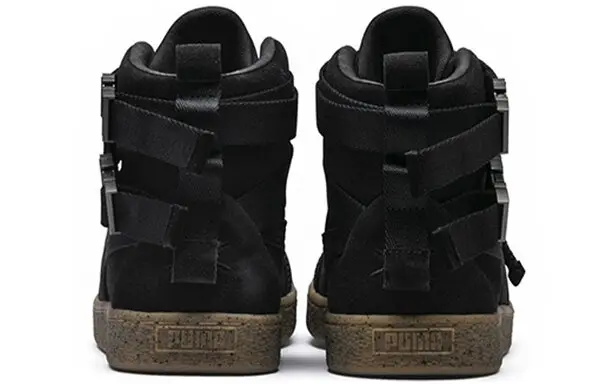 PUMA Suede Classic High Top Buckled Sneakers - Black