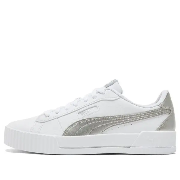 PUMA Carina Crew Metallic Low Top Sneakers - White/grey