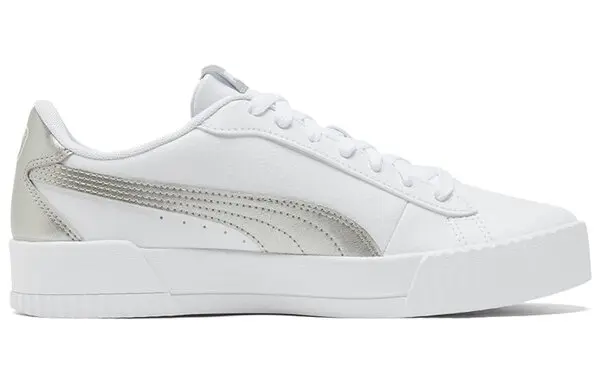 PUMA Carina Crew Metallic Low Top Sneakers - White/grey