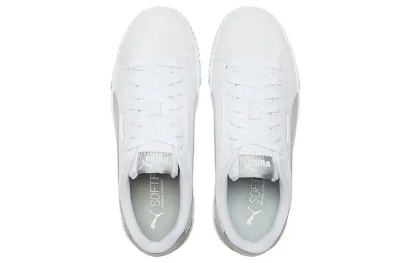 PUMA Carina Crew Metallic Low Top Sneakers - White/grey
