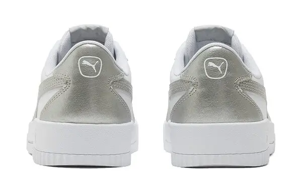 PUMA Carina Crew Metallic Low Top Sneakers - White/grey