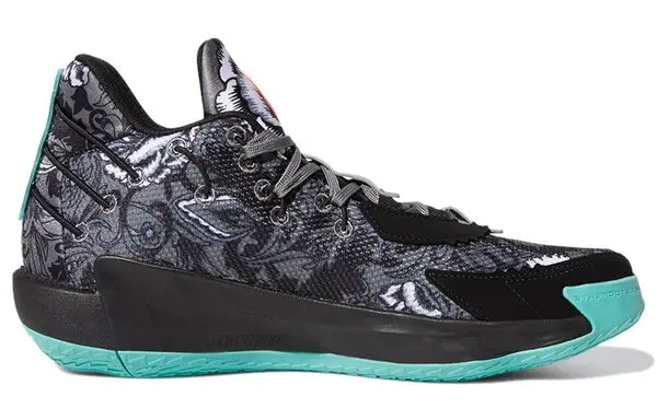 Adidas Dame Gca Floral Sneakers - Black/blue/gray