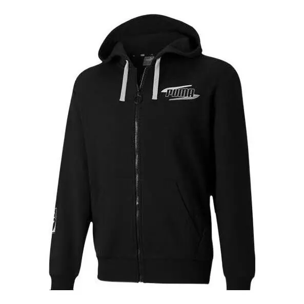PUMA Rebel Full-zip Hoody Jacket - Black/white