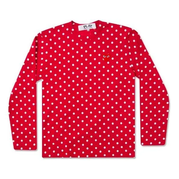Play Comme Des Garcon Polka Dot Long Sleeves Tee