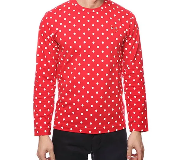 Play Comme Des Garcon Polka Dot Long Sleeves Tee