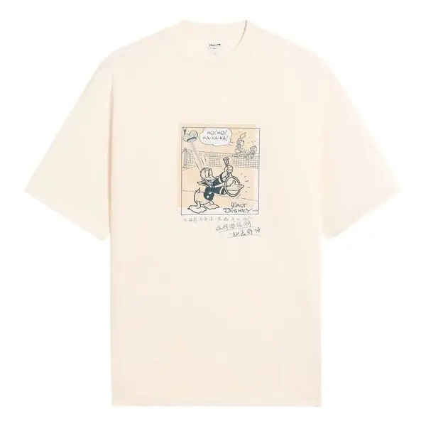 LI-NING X Disney Graphic Loose Fit T-shirt - Beige