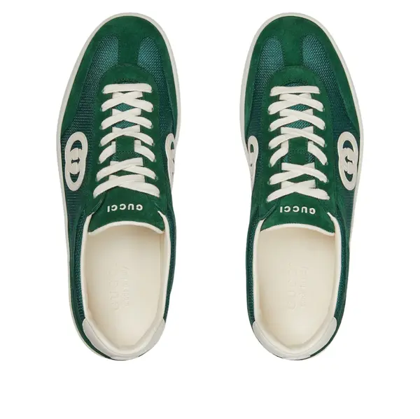 Gucci G75 Suede Lace-up Sneakers - Green