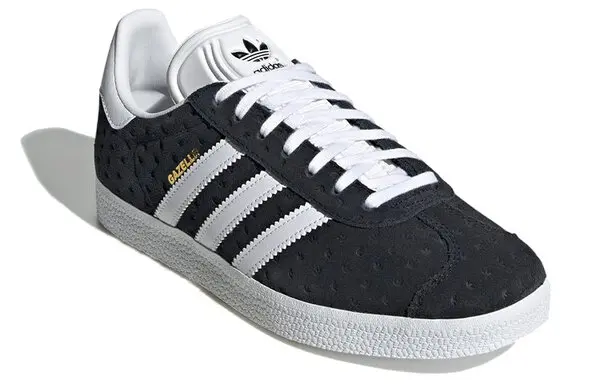 Adidas Gazelle Allover Debossed Trefoils Sneakers - Core Black/cloud White