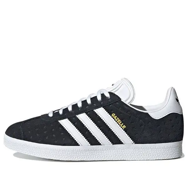 Adidas Gazelle 'allover Debossed Trefoils - Core Black/cloud White