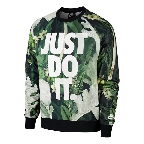 Nike Just Do It Floral Crewneck Sweatshirt - Green/multi-color
