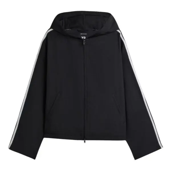 Adidas Y-3 Hooded Track Top With 3-stripes Detail