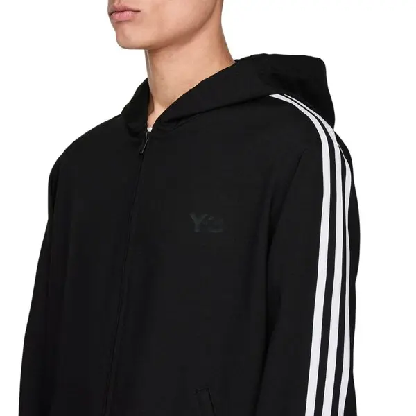 Adidas Y-3 Hooded Track Top With 3-stripes Detail