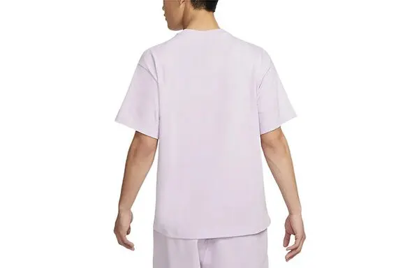 Nike Geometry Alphabet Logo Printing Round Neck Pullover Short Sleeve Asia Edition Purple T-shirt - Multi-color