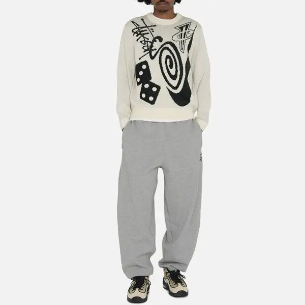 Nike X Stussy Sweatpants Asia Sizing 'dark Grey Heather - Grey/black