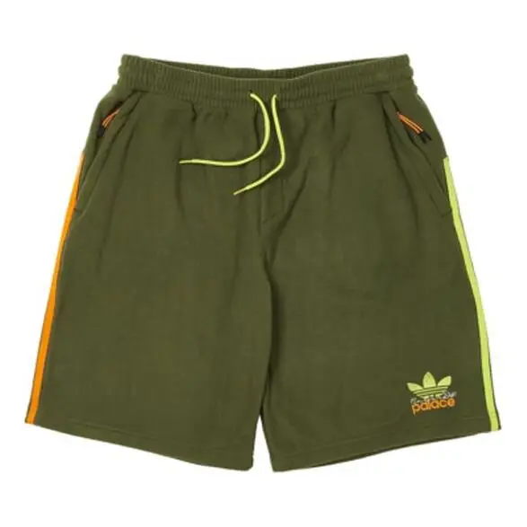 Adidas Originals X Palace Crossover Ss22 Stripe Logo Straight Shorts Green - Multi-color