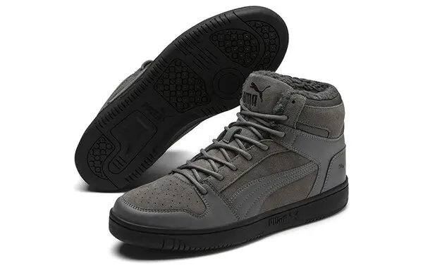PUMA Rebound Layup Sd Mid Top Sneakers - Gray/brown/black