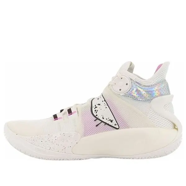 LI-NING Sonic High Top Athletic Sneakers - White/pink/silver