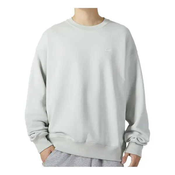 Nike Solo Swoosh Crew Sweatshirt 'light Silver - Light Silver/white