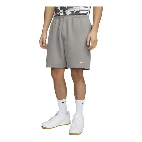Nike Solo Swoosh French Terry Shorts - Grey