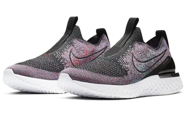 Nike Epic Phantom React Flyknit Sneakers - Black/university Red-hyper Jade