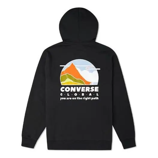 CONVERSE Graphic Print Hoodie - Black