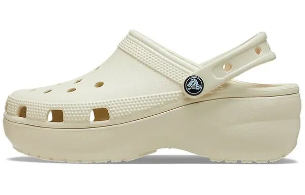 CROCS Classic Platform Clogs - Bone