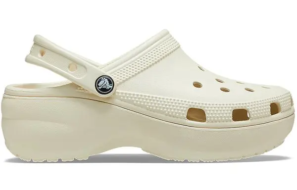 CROCS Classic Platform Clogs - Bone