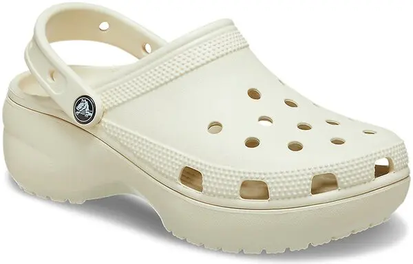 CROCS Classic Platform Clogs - Bone
