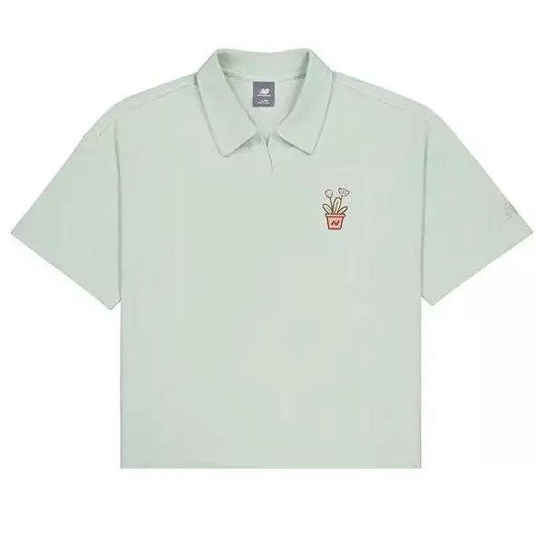 NEW BALANCE Potted Plant Graphic Polo Shirt - Light Blue