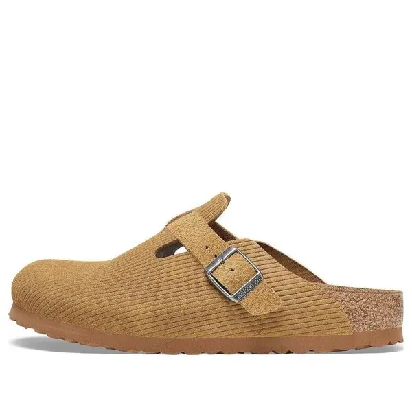 BIRKENSTOCK Boston Suede Embossed Clogs - Brown