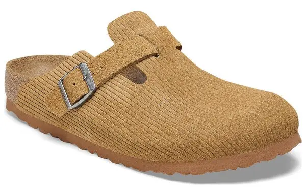 BIRKENSTOCK Boston Suede Embossed Clogs - Brown