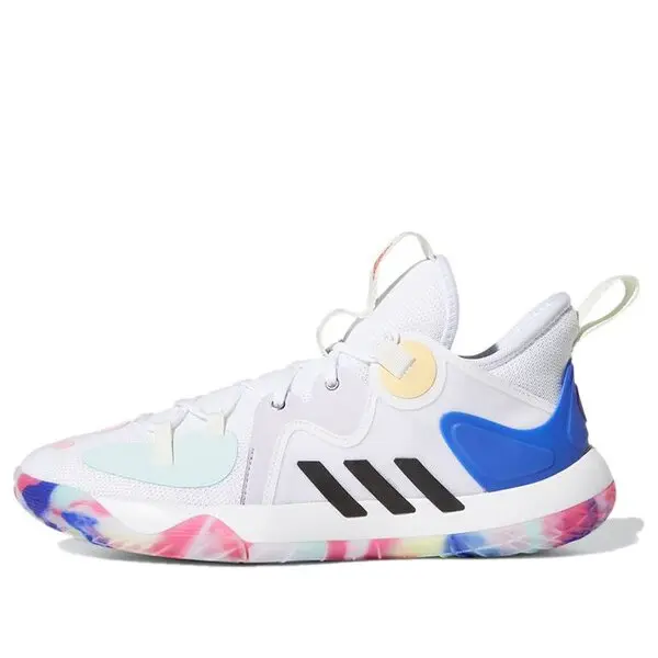 Adidas Harden Stepback 2.0 Low Top Basketball Shoes - White/blue- Pink