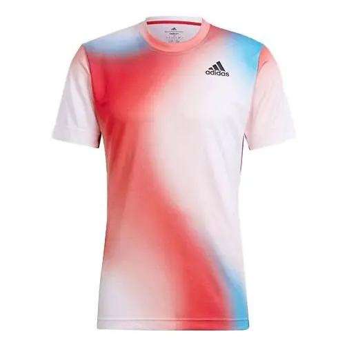Adidas Contrasting Colors Gradient Logo Printing Round Neck Short Sleeve Multicolor T-shirt - Multi-color
