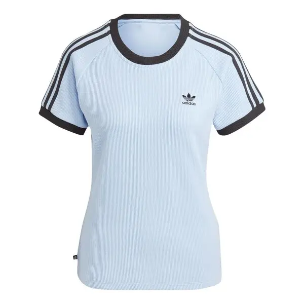 Adidas 3-stripes Slim T-shirt - Blue/black