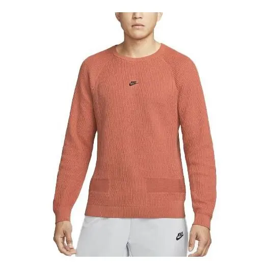 Nike Round Neck Long Sleeves Casual Sports Pullover Knitwear Madder Root Brown - Default Color